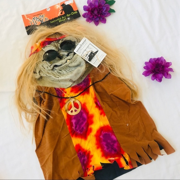 masktumes | Accessories | Vintage Hippie 7s Halloween Mask Costume ...